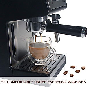 Kitchenexus Glass Espresso cups, Set of 2 6oz Double Wall Thermo Insulated Glass Espresso Shot Cups Set with Handle, Espresso Mug, Coffee Cups for Espresso and Cappuccino, Great Gift for Coffee Lover