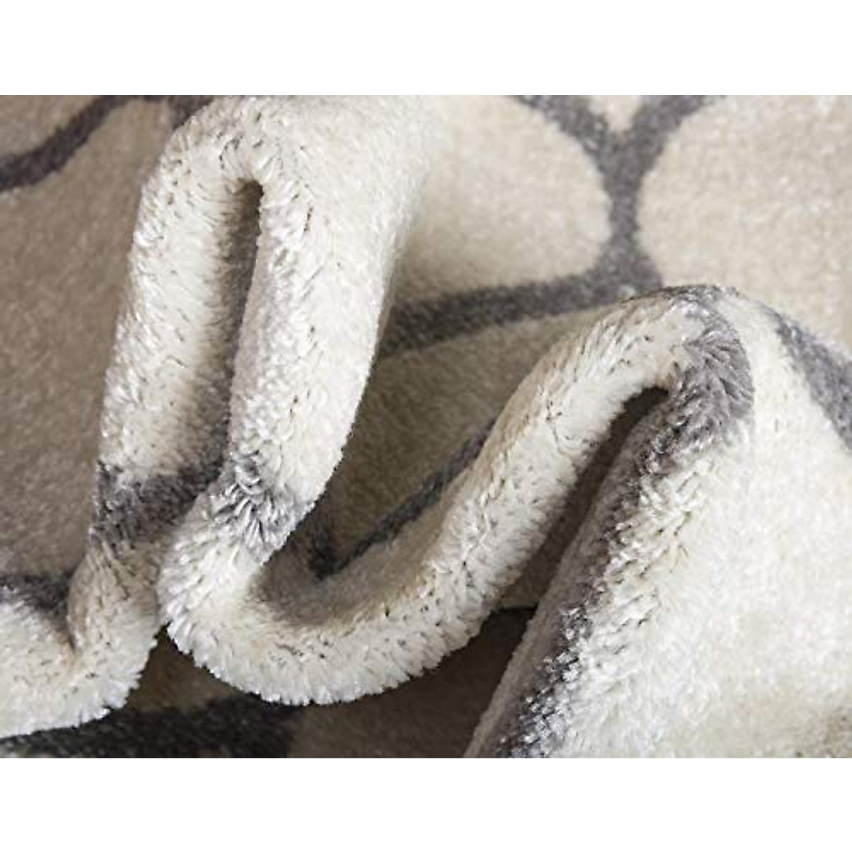 Unique Loom Trellis Frieze Collection Area Rug - Rounded (5' 1" x 8', Ivory/ Gray)