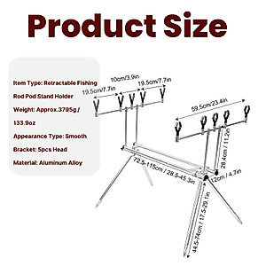 Retractable Fishing Rod Pod Stand Holder Detachable Design Aluminium Alloy Casting Rods Carp Tackle Tools Accessory