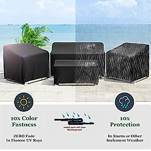 EGIS Swivel Patio Chair Cover 2 Pack,600D Waterproof Heavy Duty Chair Covers,Swivel Chair Covers for Outdoor Furniture,37.5''W x 39.25''D x 38.5''H,Black