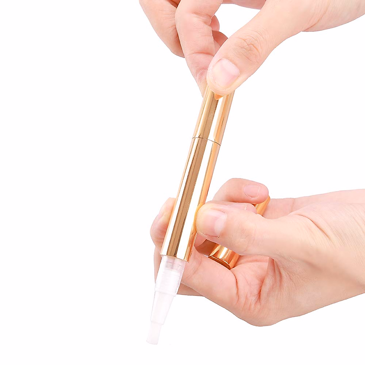 Rocutus 3pcs Refillable Plastic Empty Nail Oil Pen With Brush Gold Twist Bottle Portable Tooth Whitening Gel Cosmetic Container