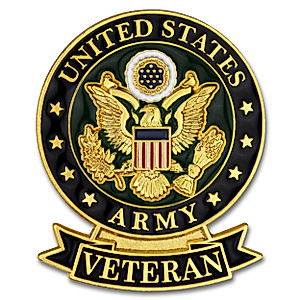 SHOP AWARDS AND GIFTS United States US Army Veteran Lapel Pin, Retirement and Service, 1-1/8 inch, 1 Pack