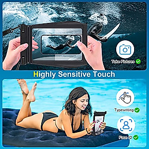 Large Waterproof Phone Pouch Floating, Waterproof Phone Case for iPhone 15 14 Pro Max 13 Plus 12 11 X XS XR Samsung S23 S22 up to 8.5'', Water Proof Phone Dry Bag for Swimming Kayaking Black