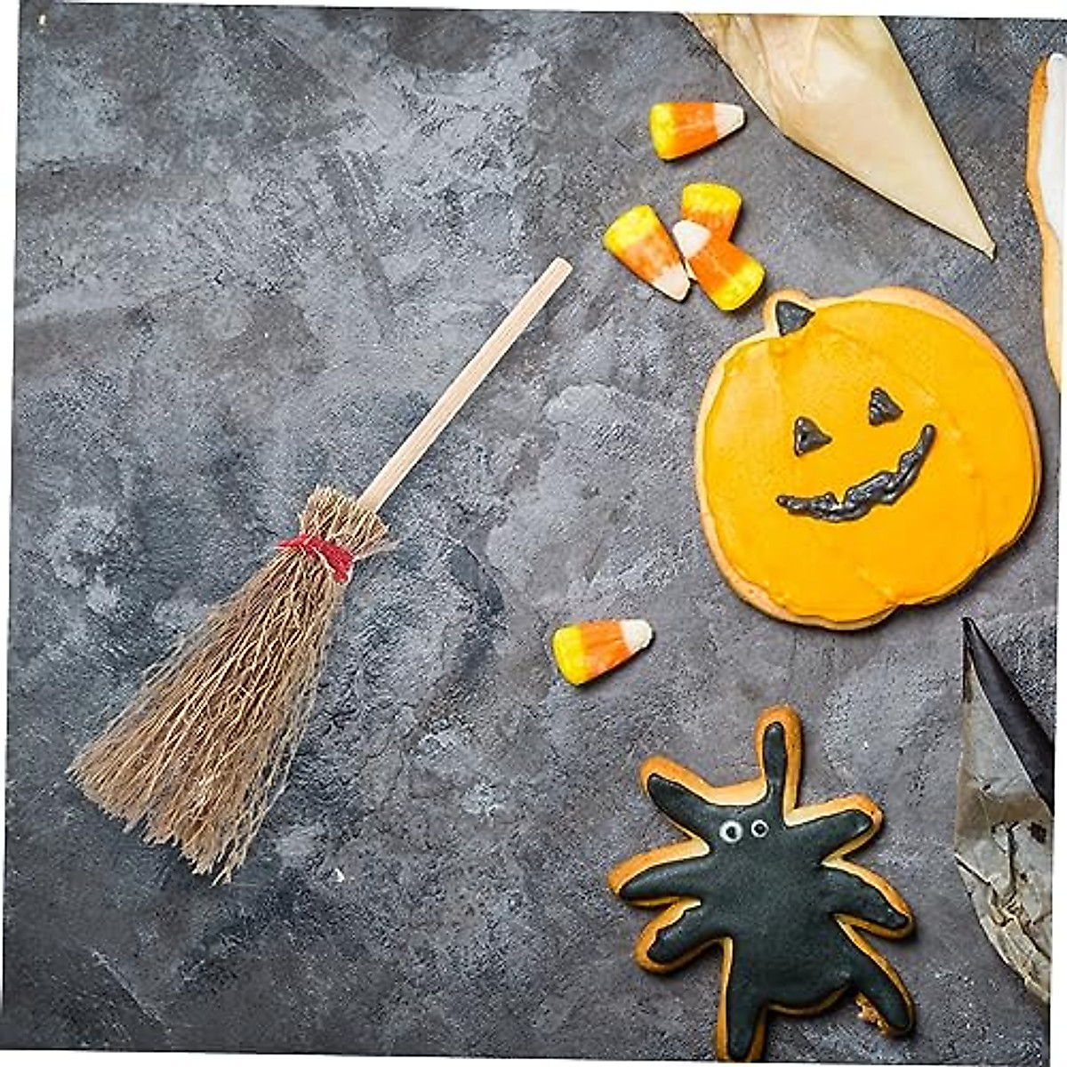 COOLHIYA 12pcs Mini Wizard Broom Miniature Broom Dollhouse Broom Broomstick Witch Broom Prop Toy Mini Brooms for Crafts Broom Witch Hanging Halloween Decor Wizard Accessory Walls Wooden