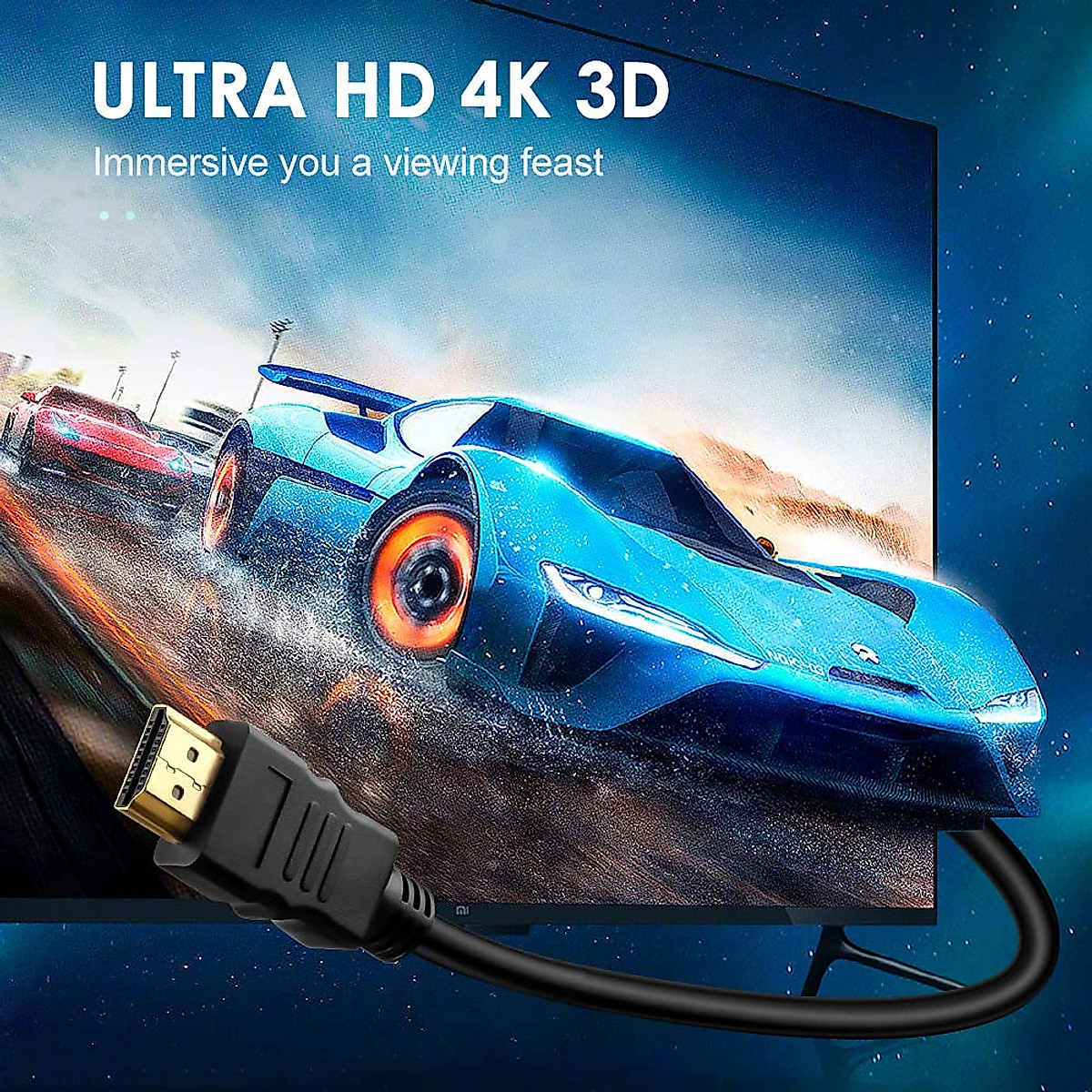 ELECTOP 1 ft HDMI Extender Male to Female Cable, 2 Pack, 4K HDMI 2.0, Supports 3D, Full HD, 2160p, Compatible Roku Stick, Fire TV Stick, PS4, HDTV, Monitor