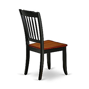 East West Furniture PLDA7-BCH-W Plainville 7 Piece Set Consist of an Oval Dining Room Table with Butterfly Leaf and 6 Wood Seat Chairs, 42x78 Inch, Black & Cherry