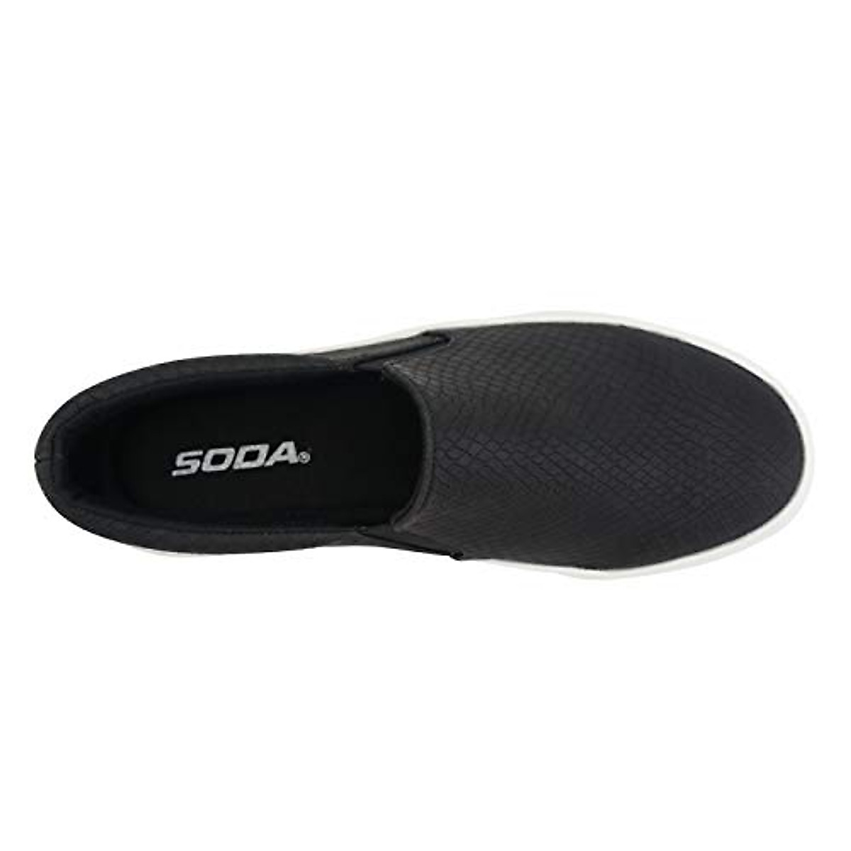 Soda Hike ~ Slip On Double Layer Foam Padded Cushion Sock Fashion Sneakers (Black Cobra, Numeric_5_Point_5) …
