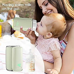 Cozytots Wireless Bottle Warmer for Travel Portable Baby Milk Warmer On The Go Constant Temperature Rechargeable USB Battery-Powered Baby Milk Heating Bag in Car Heaters Thermostat Bag