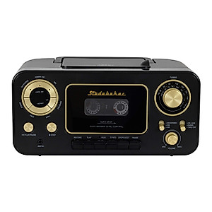 Studebaker SB2135WG Portable Stereo CD Player with AM/FM Radio and Cassette Player/Recorder (White Gold)