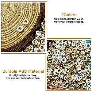 1000Pcs Flat Round Rondelle Spacer Beads for DIY Crafts,Gold Silver Disc Spacer Loose Beads Spacer Beads for DIY Jewelry Making,Bracelet Necklace Earring Crafts