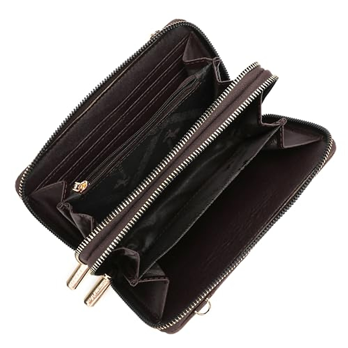 Montana West Crossbody Wallet for Women Dual Zipper Compartment Wristlet Purse Clutch Shoulder Bag MWC-209CF