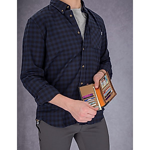 Timberland PRO mens Rfid Leather Long Bifold Rodeo Wallet With Rfid, Teak, One Size