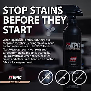 Malco Epic Fabric Coat – Advanced Fabric Protection/Protects Cloth Seats and Carpets/Prevents Interior Staining of Vehicle Surfaces / 16 oz. (260716)