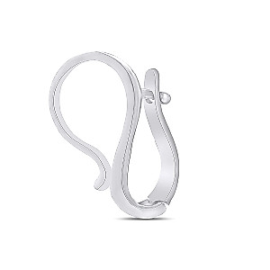 AFFY Interchangeable Pendant Hanger Slide Pearl Enhancer Fits 7mm In 14k White Gold Plated 925 Sterling Silver