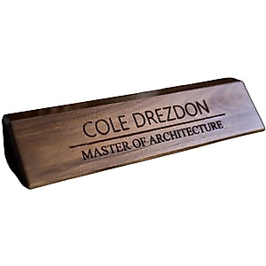 Walnut Office Desk Name Plate Personalized. Custom Name Plates for Desks. Office Desk Decor. Gift For Coworkers, Teachers, Graduates. Walnut Desk Wedge