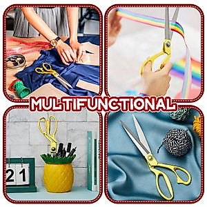 3 Pcs Ribbon Cutting Scissors Gold Metal Scissors Heavy Duty Stainless Steel Fabric Tailor Scissors for Ceremony Events Inaugurations Dressmaking Sewing Plastic Cardboard,10.43 x 2.76 Inch