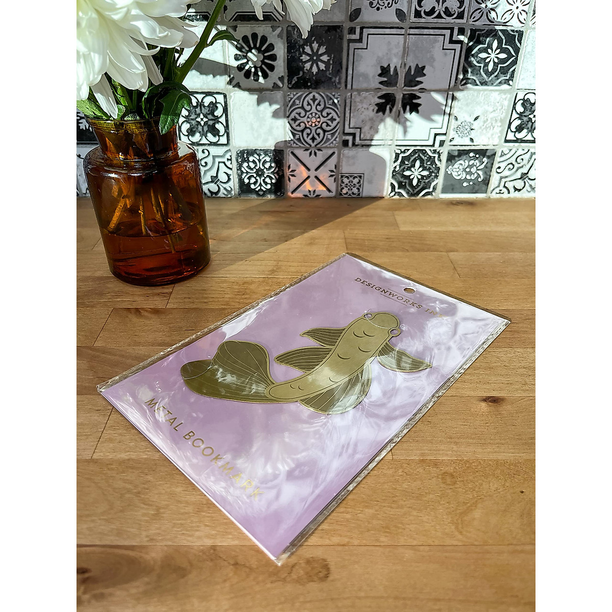 DesignWorks Ink Brass Bookmark, Koi Fish