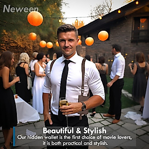 Neween Anti-Theft Hidden Underarm Strap Wallet Pocket Holster Phone Shoulder Holster Bag Leisure Double Shoulder Pouch (Coffee)