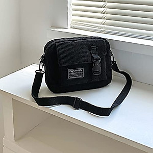 CLBDBAG Corduroy Crossbody Bag for Women,Corduroy Sling Bag,Adjustable Strap Women Shoulder Bag Y2K Bag for Travel Office Female Winter Satchels