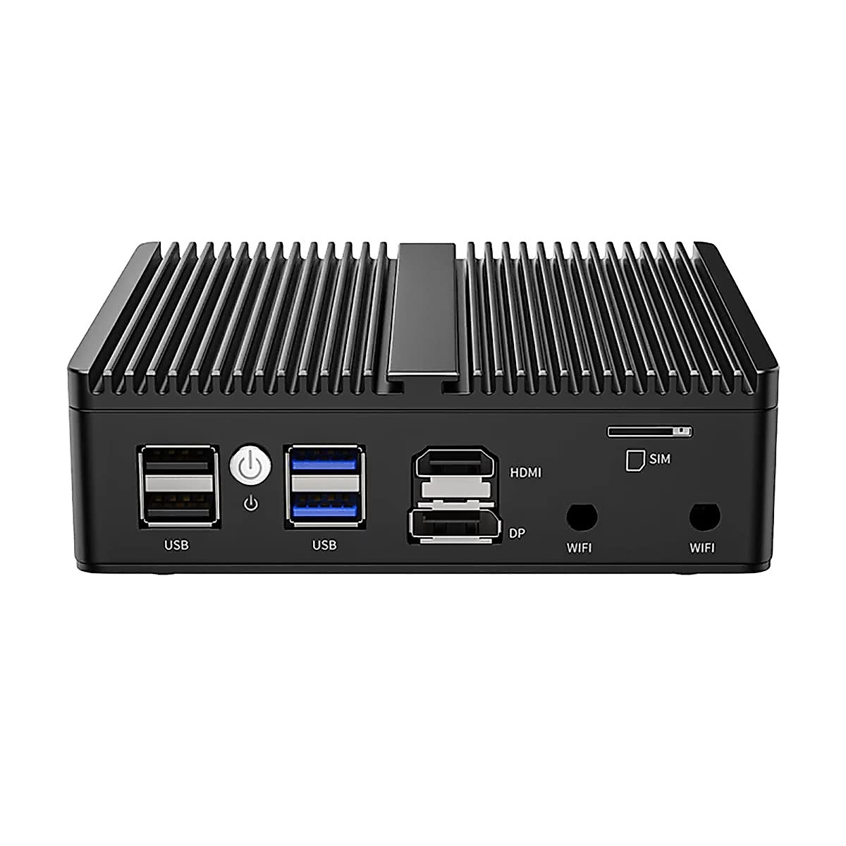 IDEARACE Mini PC 4-Port i225 2.5G Nic Fanless Firewall VPN Router Intel Celeron N5105 2.0GHz 8GB DDR4 RAM 128GB NVMe SSD W-11 Pro Compact Desktop Computer with 4xLAN Dual Display
