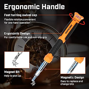 IRONCUBE Ratcheting Screwdriver Set, 56Pcs Phillips Slotted Torx Hex Pz and Socket, Magnetic Bits Set for Household, Cool Gifts for Men or Father