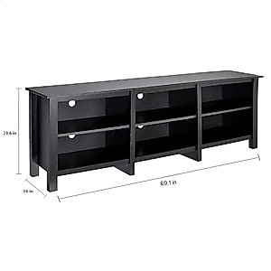 ROCKPOINT Classic TV Stand Storage Media Console Entertainment Center for TV's from 70 Inches to 85 Inches,Espresso(69.1Inchese)