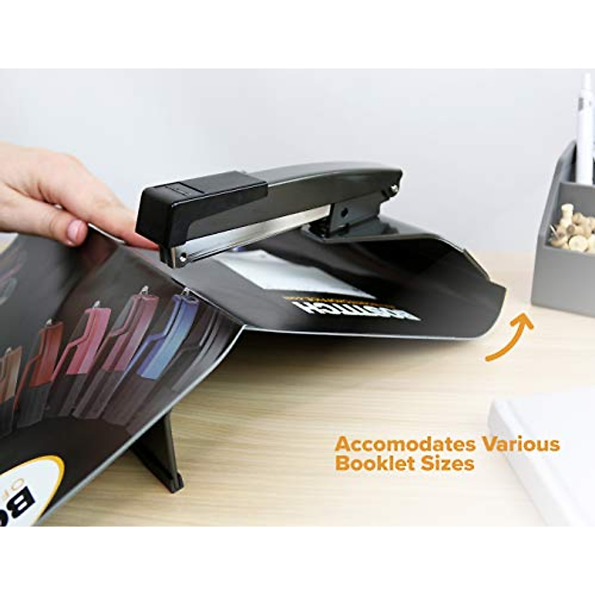 Bostitch Office No-Jam Booklet Stapler, 20 Sheets, Easy Book Binding, Black (B440SB)