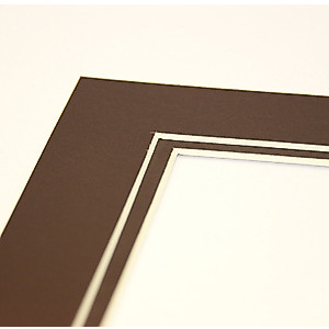 topseller100, Pack of 10 BROWN 8x10 Picture Mats Matting with White Core Bevel Cut for 5x7 Pictures