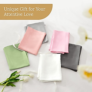 INFIIXSO Mulberry Silk Pillowcase for Hair and Skin, Silk Pillow Cases Standard Size Set of 2 with Hidden Zipper 20x26 Inches, Ultra Smooth Cooling Pillow Cases for Hot Sleepers(Light Grey,2 Pack)