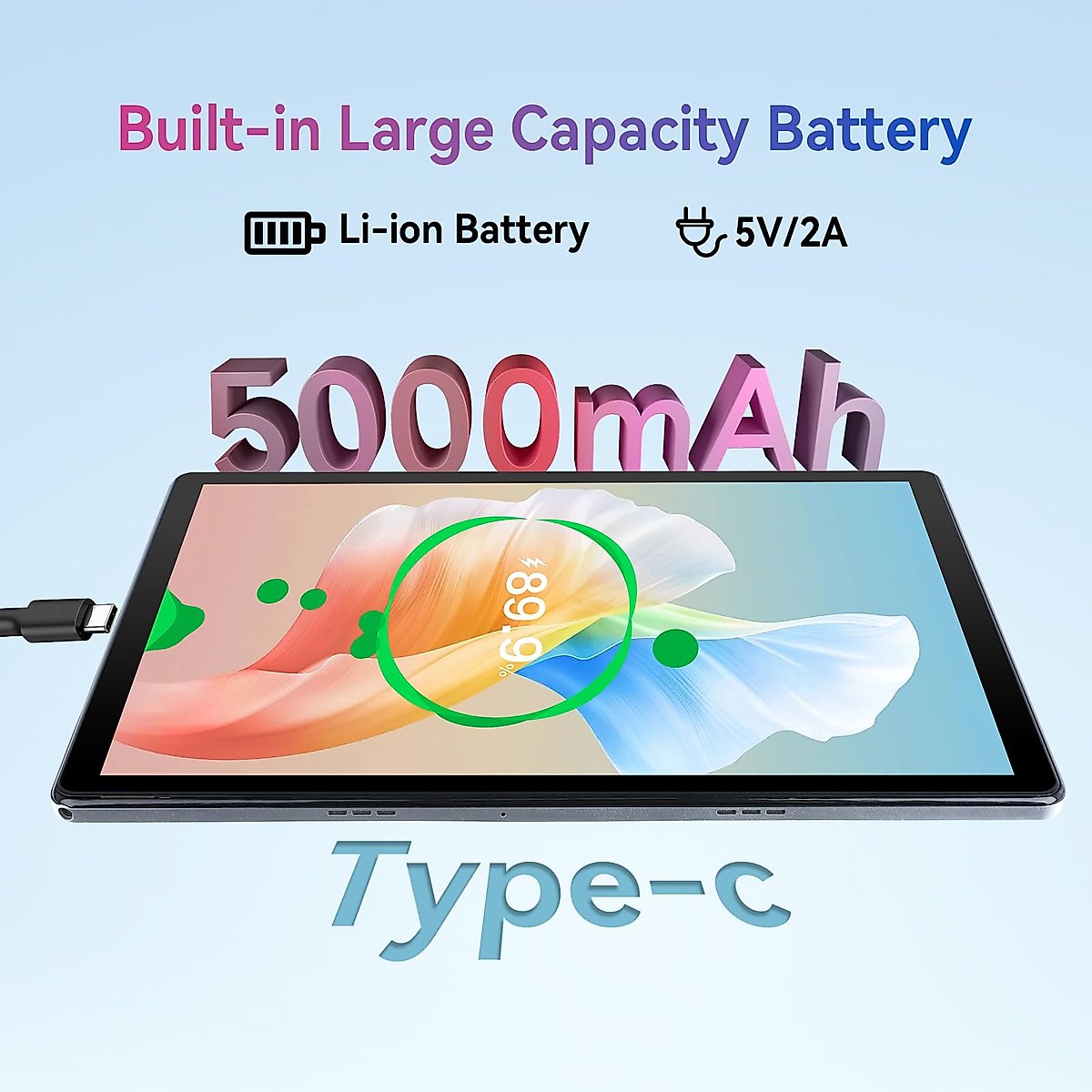 Lville Android 13 Tablet, Octa-Core Android Tablet, 10 inch Tablet, 8 (4+4) RAM 128GB ROM (1TB TF) Tablet Android with Bluetooth5.0, WiFi 6, Fast Charging, Dual Camera (Black)