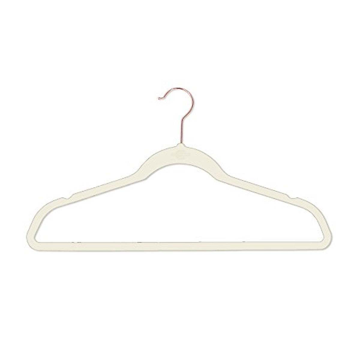 Closet Complete 71634 Supreme Quality, Heavyweight, 85-Gram, Virtually-Unbreakable Velvet, Ultra-Thin, Space Saving, No-Slip Suit Hangers, 360° Spinning Rose Gold Hooks, 50, Ivory, 50 Count