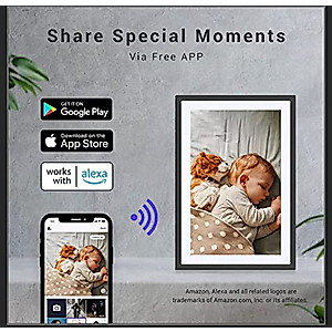 5G WiFi Digital Picture Frame 10.1 Inch Digital Photo Frame with 1280x800 IPS Touch Screen, Auto-Rotate and Slide Show, Easy Setup to Share Moments Via Phone APP-Gift for Family and Friends