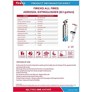 Firexo 7 in 1 Fire Extinguisher (0.1 Gallon) - Multi-Purpose&Portable Aerosol Extinguisher for All Fires inc. Li-ion Battery Fires (1)