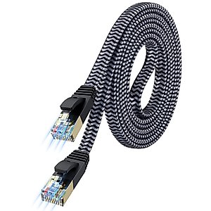 Ethernet Cable 20 ft, MORELECS Nylon Braided Cat 7 Internet Cable 20 ft Ethernet Cable RJ45 Network Cable Cat7 LAN Cable for PC Laptop Modem Router