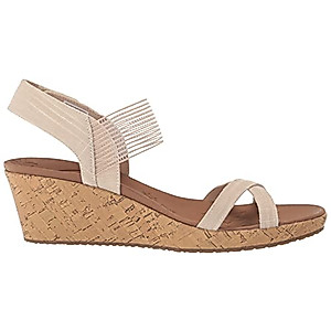 Skechers Women's Cork Wedge Sandal, Natural, 6