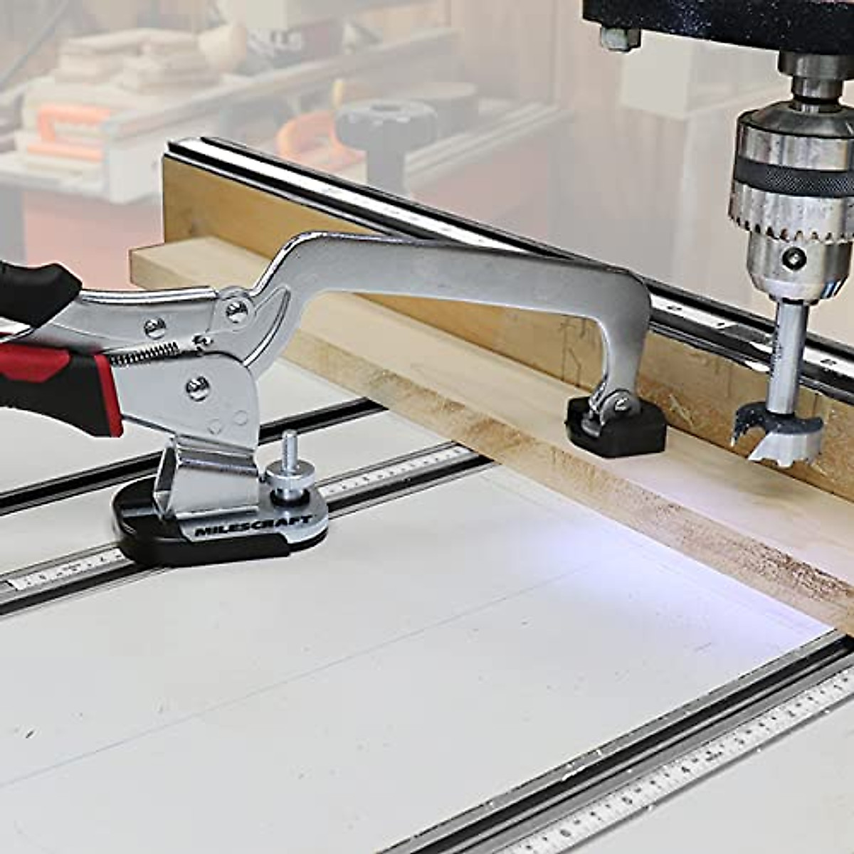 Milescraft 4022 TrackLock - Track Lock Bench Clamp Base - Clamping Accessory for T-Tracks,Black Metallic