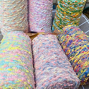 250g Yarn Section Dyed Pea Hair Knitting Thread Mini Ball Chrysanthemum Yarn Scarf Sweater Wiring (Color : Color 2)