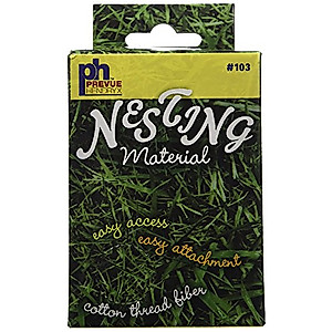 Prevue Pet Products Finch Covered Twig Birds Nest, 4-Inch, Plus a Box of Cotton Thread Fibers Bird Nesting Material