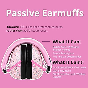 TacGuru 130 Special Edition, Kids Ear Protection Earmuffs, Hearing Protection for Kids, One Size for 3-16 Yr Old, Unicorns Pattern