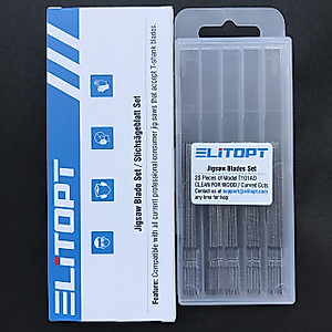 25pcs Jigsaw Blades for Wood T101AO Scroll Blades Clean Curved Cuts 3 in. 20 TPI T Shape Shank T101AO