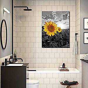 Canvas Wall Art for bedroom Wall Decor for dining room bathroom Canvas Prints Artwork yellow sunflower flower Pictures plants painting 12" x 16" modern kitchen Ready to hang Office Home Decorations