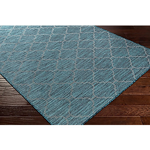 Mark&Day Outdoor Rugs, 2x7 Bussum Traditional Indoor/Outdoor Teal Runner Area Rug, Non Shedding Blue Grey Carpet for Patio, Porch, Deck, Bedroom, Living Room or Kitchen (2'6" x 7'3" Runner)