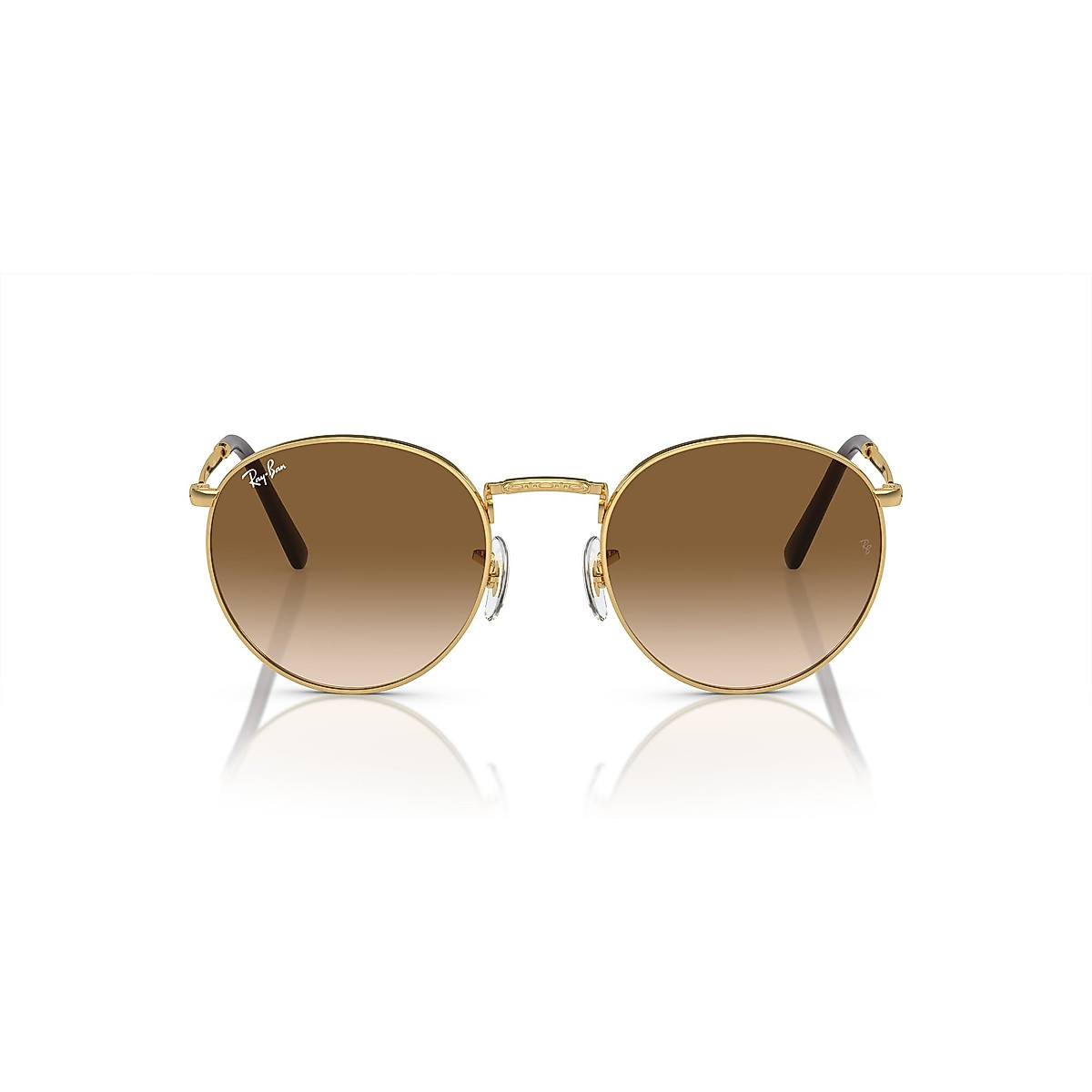 Ray-Ban RB3637 New Round Sunglasses, Gold/Clear Gradient Brown, 50 mm