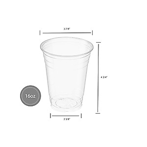 ELEGANT DISPOSABLES [100 Count] 16 Ounce Crystal Clear PET Cups for Iced Coffee, Cold Drinks, Slush, Smoothy's, Slurpee, Party's, Plastic Disposable Cups