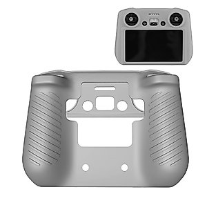 Palumma Mini 3 Pro RC Controller Protective Cover, Silicone Protective Cover Case Compatible for Mini 3 Pro with Screen Protective Cover for Anti-Scratch Dust Anti-Slip(Grey)