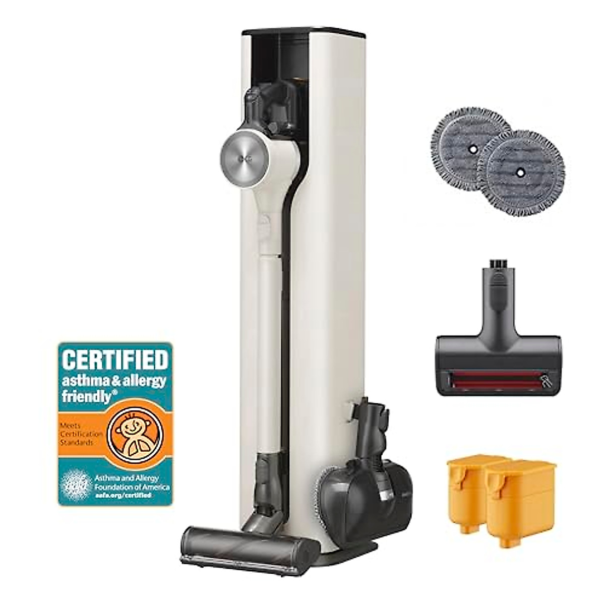 LG CordZero Cordless Vacuum Cleaner with Auto Empty, Lightweight Stick Vac for Carpet and Hard Floors, 120 Min Run Time, 10-Year Motor Warranty, Power Mop, Sand Beige