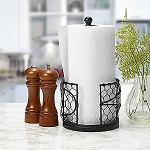 Gourmet Basics by Mikasa Farmer's Market Paper Towel Holder, 12.75-Inch, Black