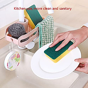 NTCLHFXU Faucet Rack for Kitchen Bathroom Accessories Sink Sponge Holder for Soap Sponge Brush Scrubber Drainer Tool