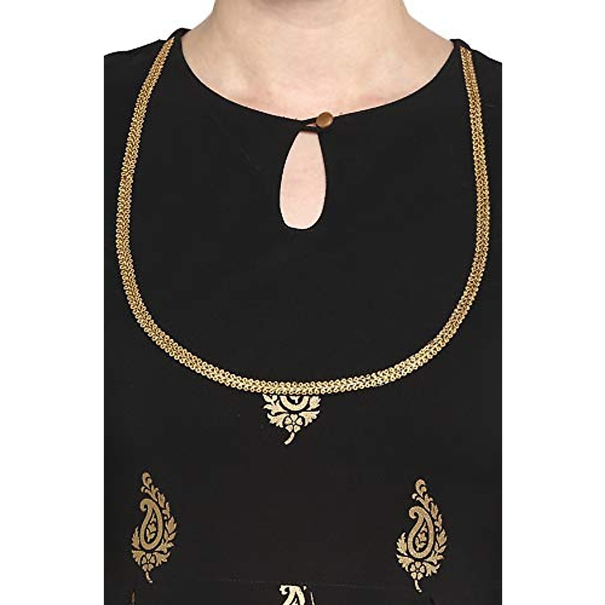 Janasya Indian Women's Black Poly Crepe Kurti with Dhoti Pant(SET182-KR-DH)