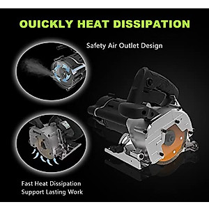 Tekware Masonry Saw with Dust Extraction, 110V 5 in Circular Saw, Light Weight Circular Saw for Wood, Masonry, Tile, and Concrete